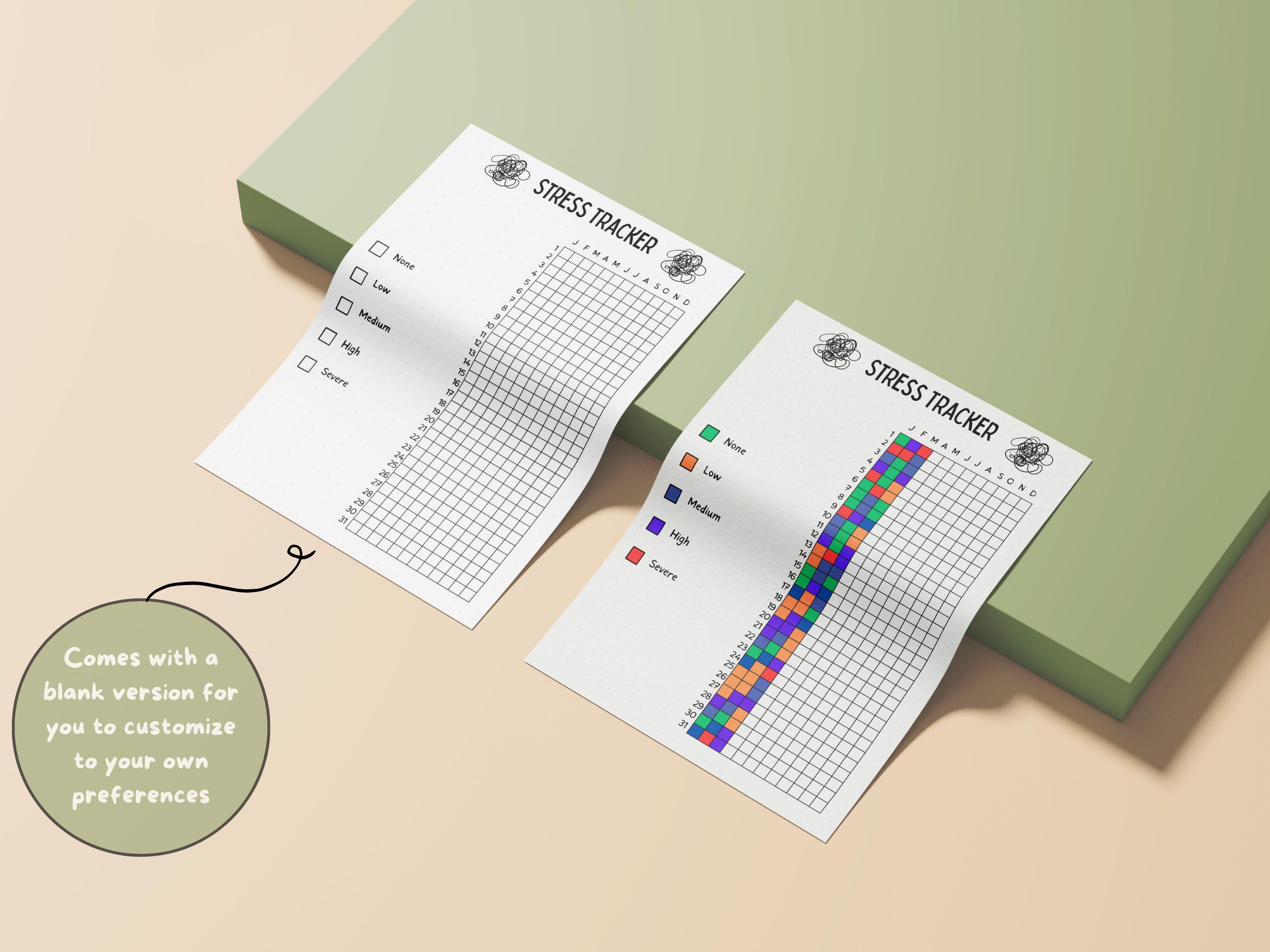 Stress Tracker Printable Tracker A5 Journal Page Stress Log Stress ...