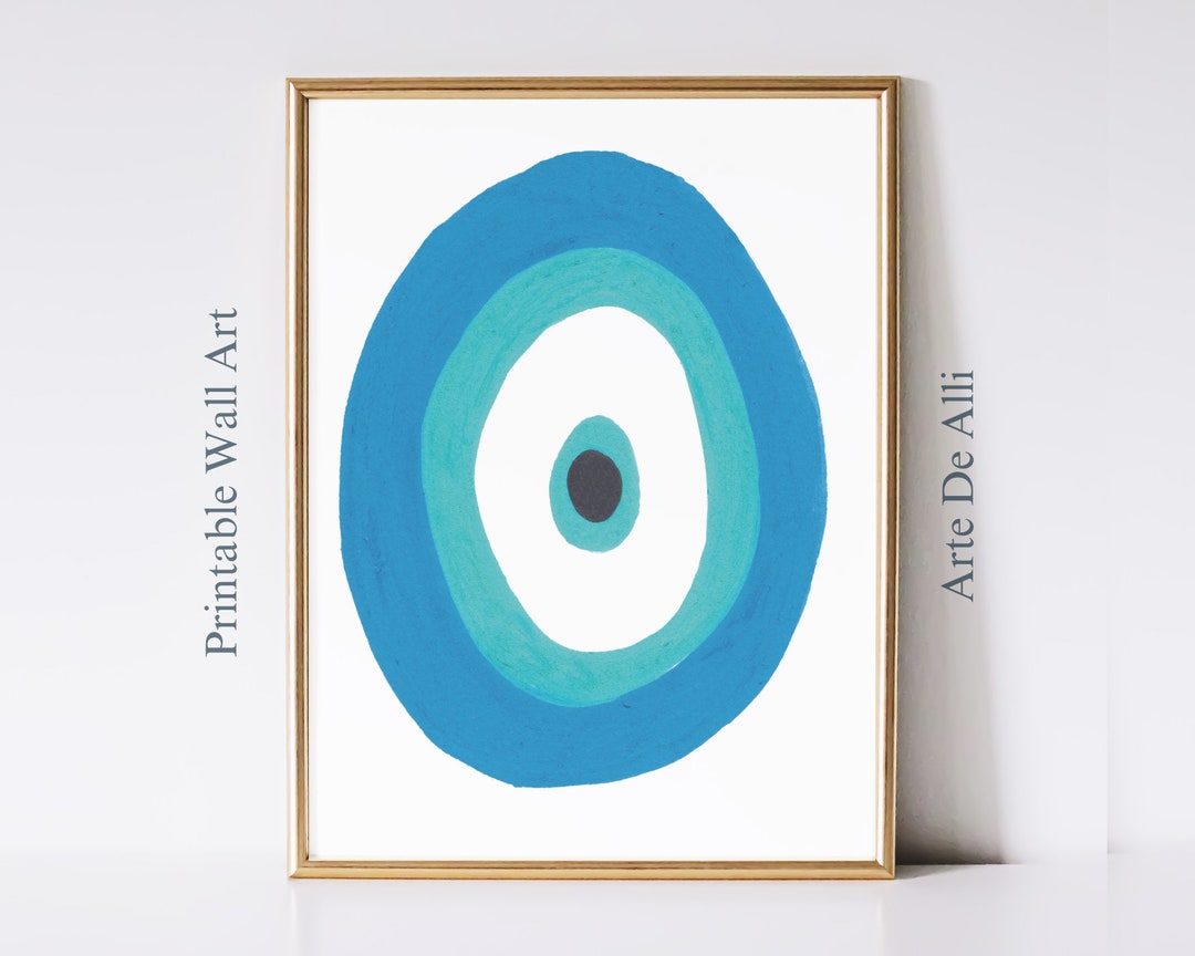 Hand-painted Evil Eye Wall Art Print, Evil Eye Room Decor, Evil Eye Art ...