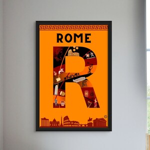 Rome Travel Poster,alphabet Illustration, Digital Illustration, Travel ...