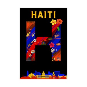 Haiti Travel Poster, Haitian Art, Alphabet Illustration, Digital ...