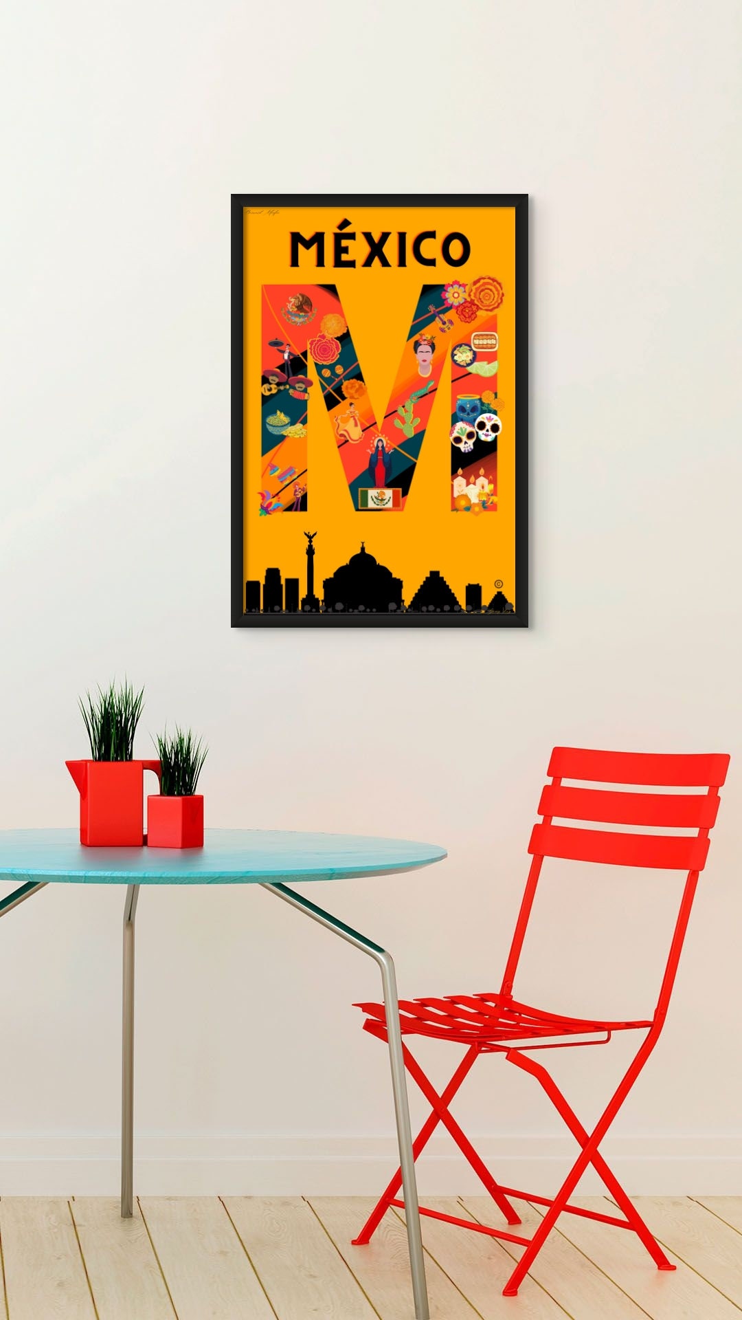 Mexico Travel Poster, Mexican Art, Alphabet Illustration, Digital ...