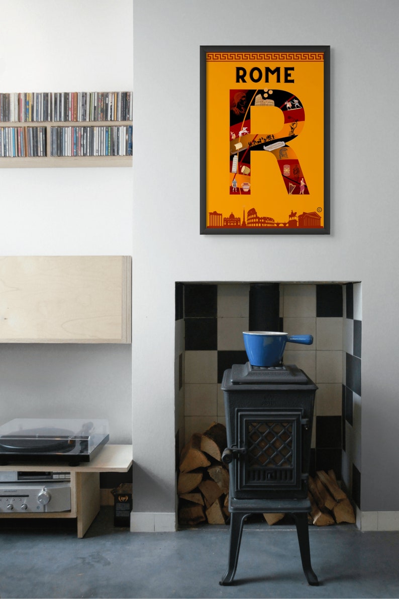 Rome Travel Poster,alphabet Illustration, Digital Illustration, Travel ...