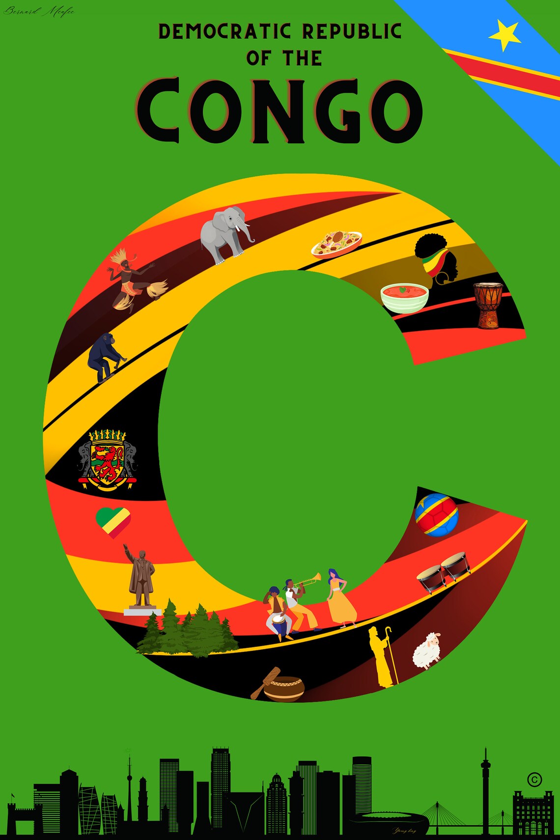 Democratic Republic of the Congo, Congo Art, Alphabet Illustration ...