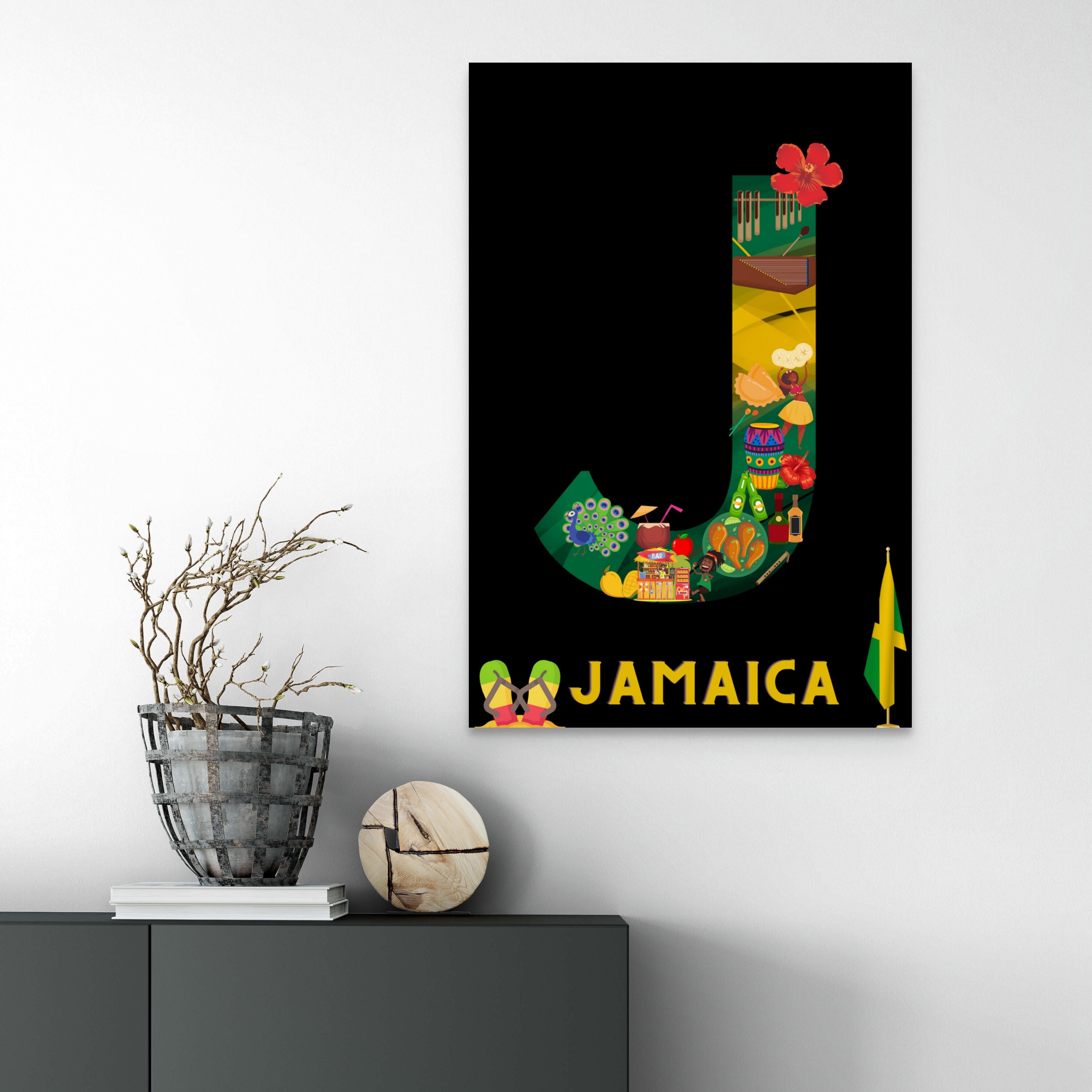 Jamaica Travel Poster, Alphabet Illustration, Digital Illustration ...
