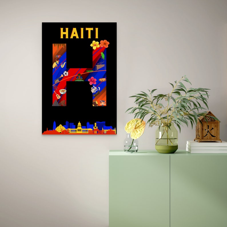 Haiti Travel Poster, Haitian Art, Alphabet Illustration, Digital ...