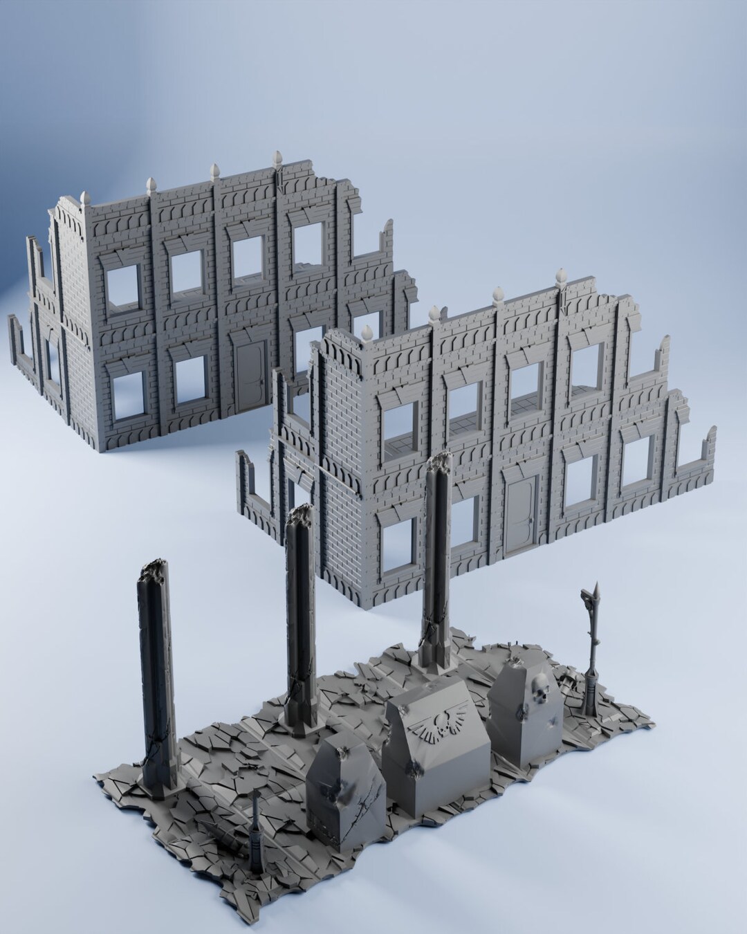 Decors Wargame 10th Edition Compatible WTC 40K Ruins and Walls - Etsy