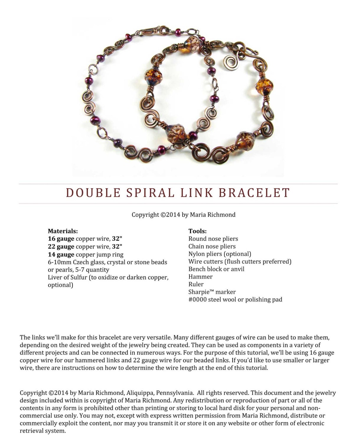 Double Spiral Link Bracelet Tutorial - Etsy