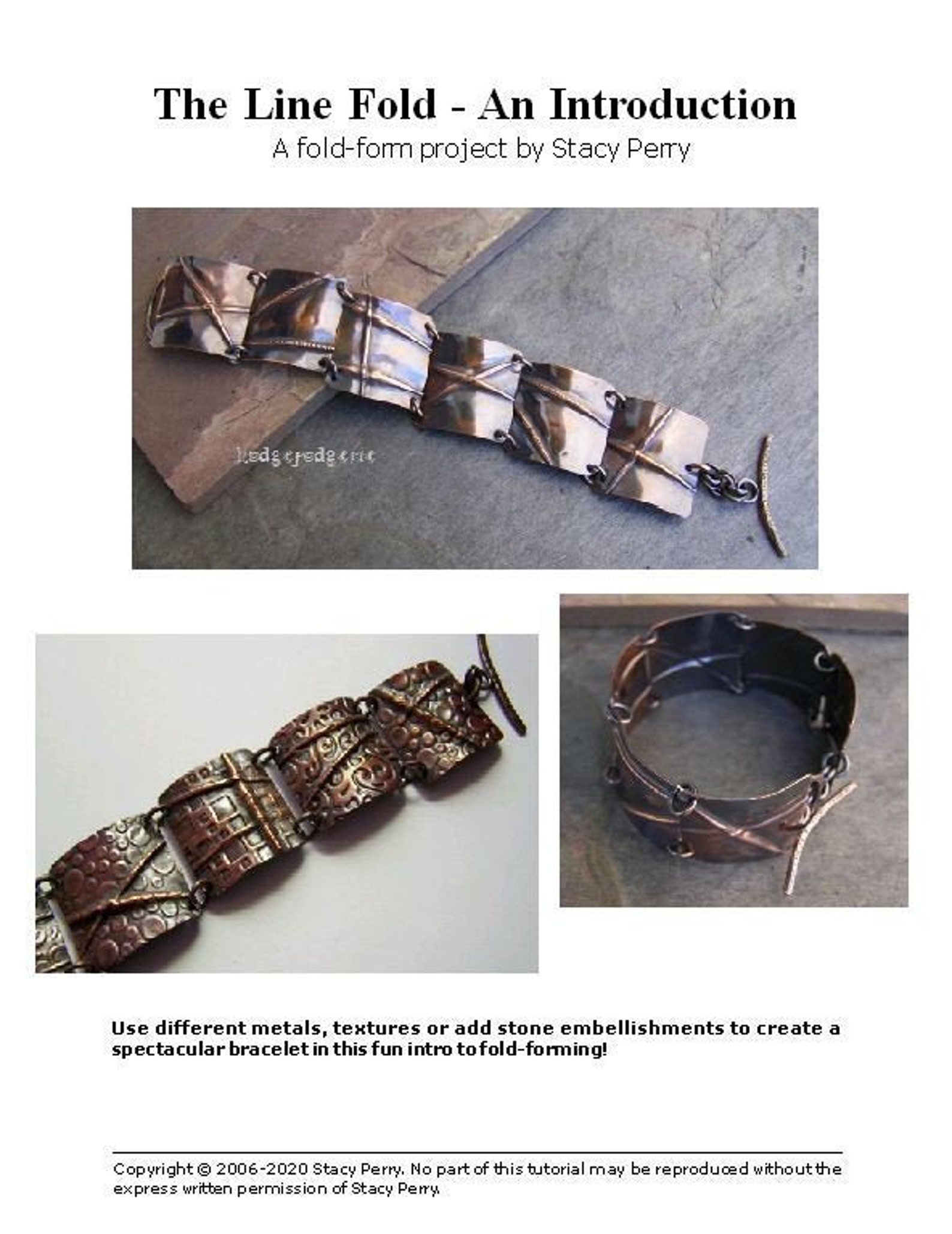 The Line Fold Bracelet - an Intro to Fold Forming Project by Stacy ...