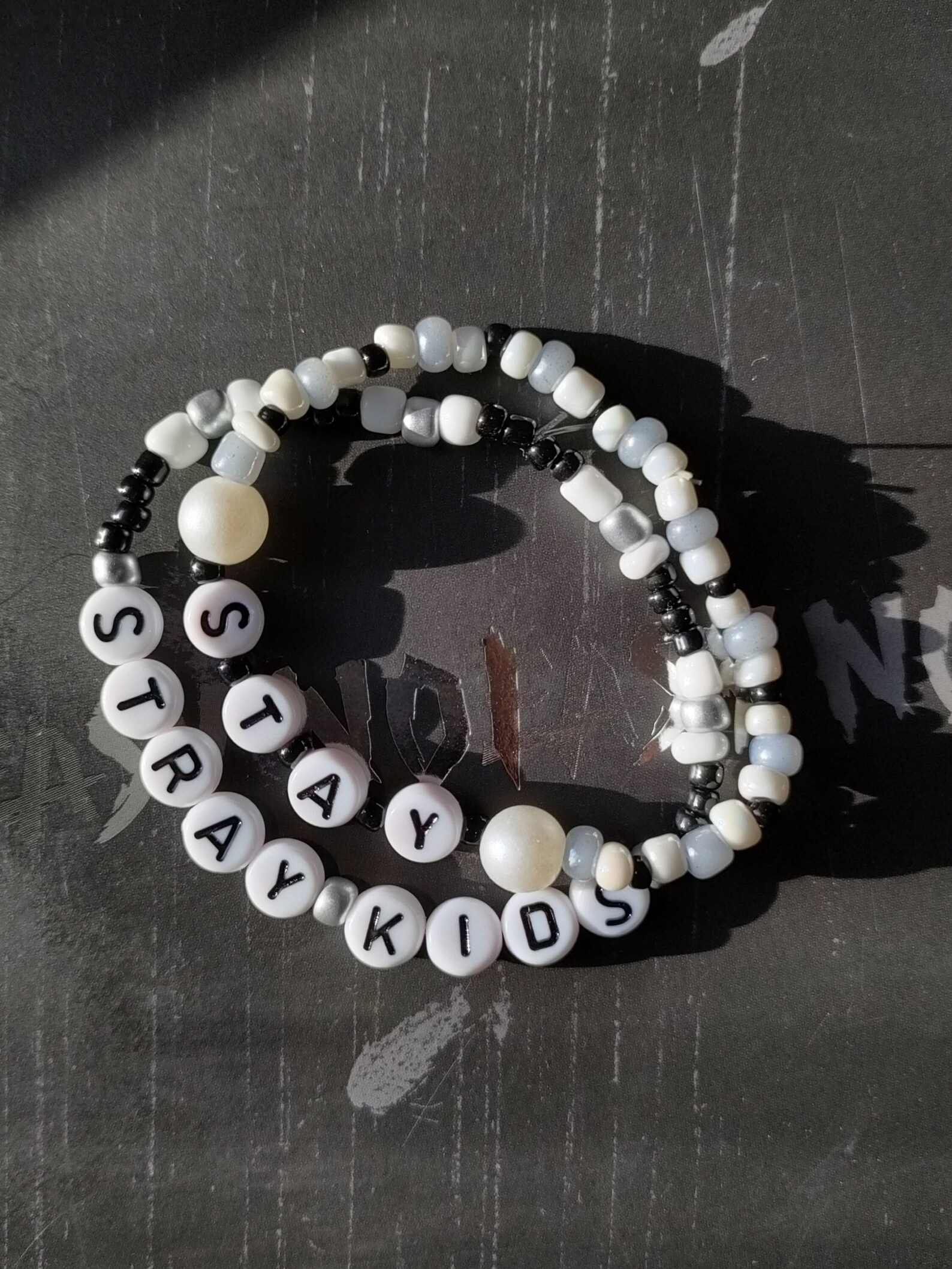 Stray Kids Black & White Bead Bracelets - Etsy