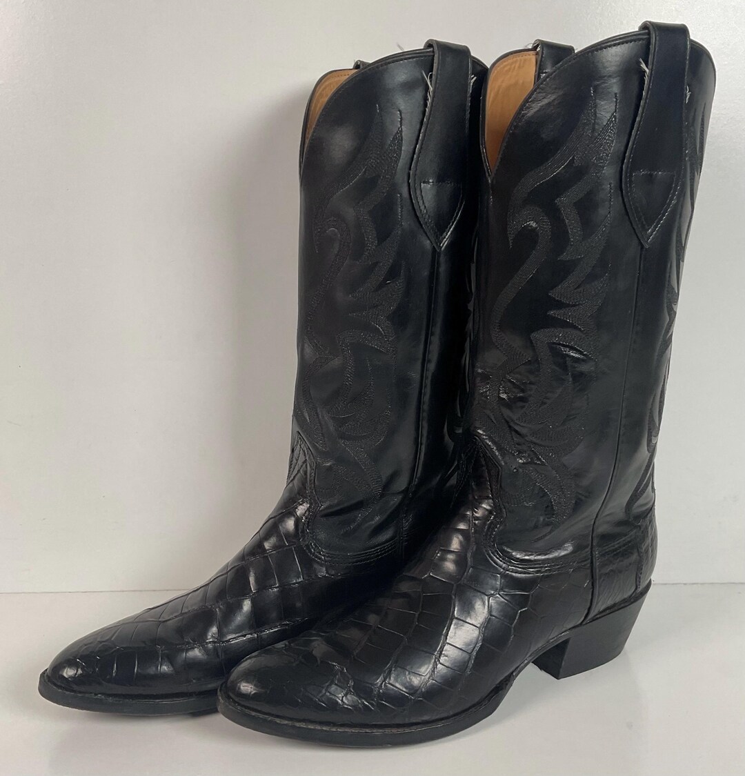 Nocona Legacy Collection Alligator Cowgirl Boots 8 B Belly Cut Exotic ...