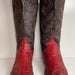 Vintage Larry Mahan Cherry Red Python Snakeskin Cowboy Boots 9.5 D Back ...