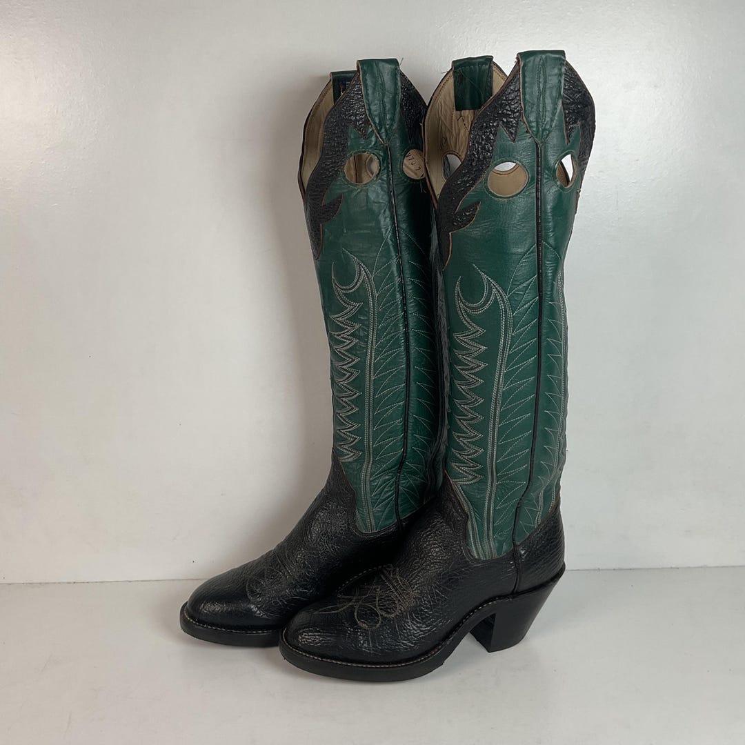 Vintage Sanders Shark Skin Buckaroo Boots Men’s 6.5 | Women’s 8 Exotic ...