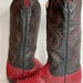 Vintage Larry Mahan Cherry Red Python Snakeskin Cowboy Boots 9.5 D Back ...