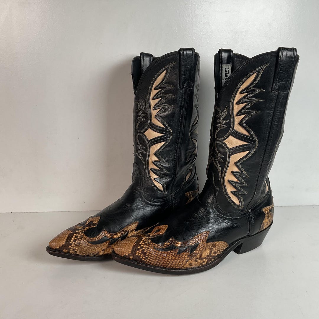Dan Post for Code West Python Cowboy Boots Men’s 9.5 Wide Snake Skin ...