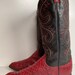 Vintage Larry Mahan Cherry Red Python Snakeskin Cowboy Boots 9.5 D Back ...