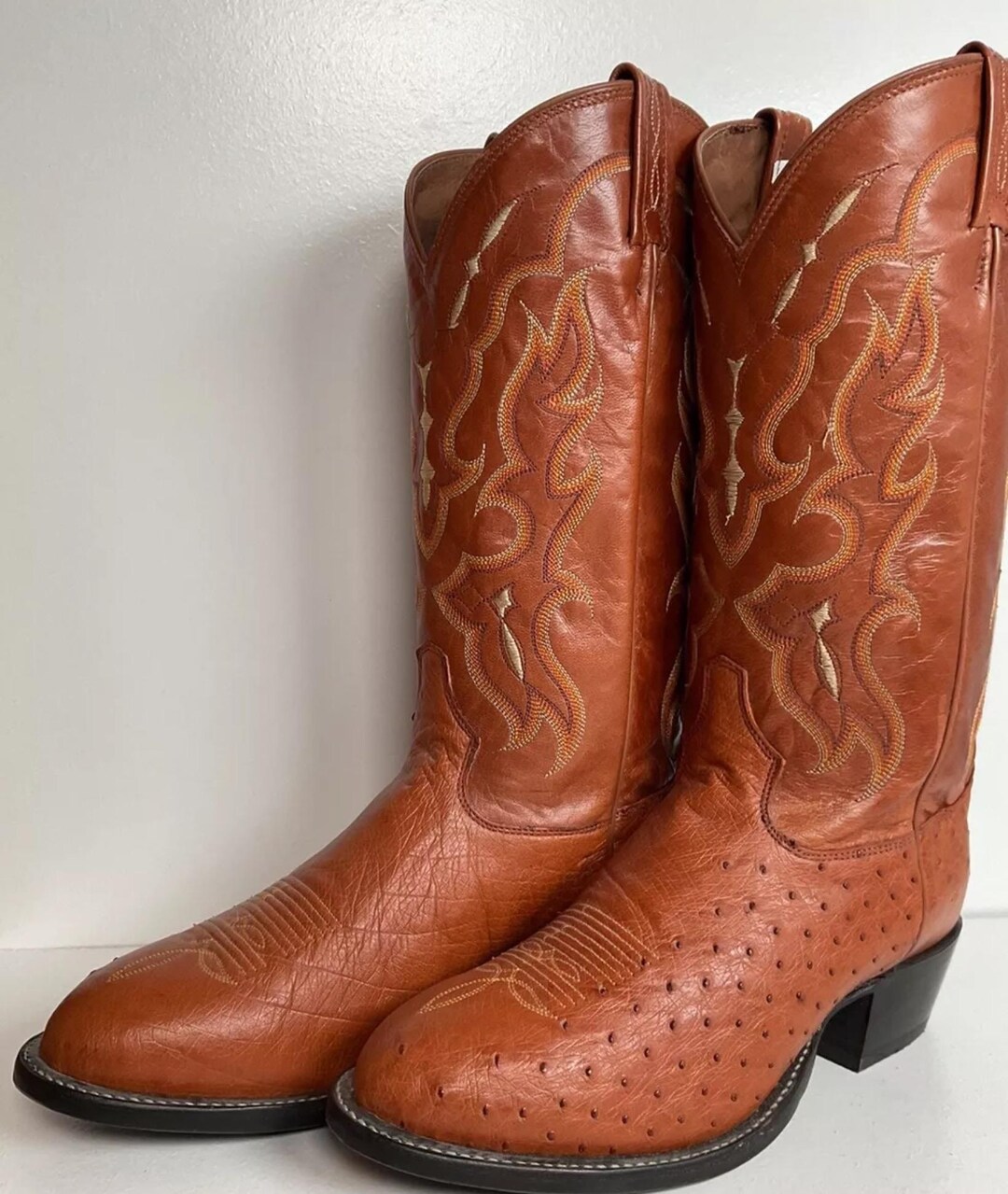 Tony Lama Bonham Ostrich 8.5 EE USA Made Exotic - Etsy