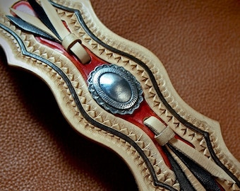 Leather Cuff Wristband : Native Western Style Bracelet. Hand | Etsy