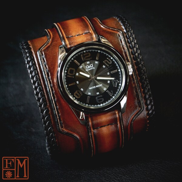 Leather Cuff Watch - Etsy