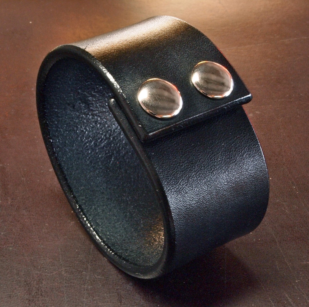 Leather Cuff Bracele : Black Bridle Custom Made for YOU - Etsy