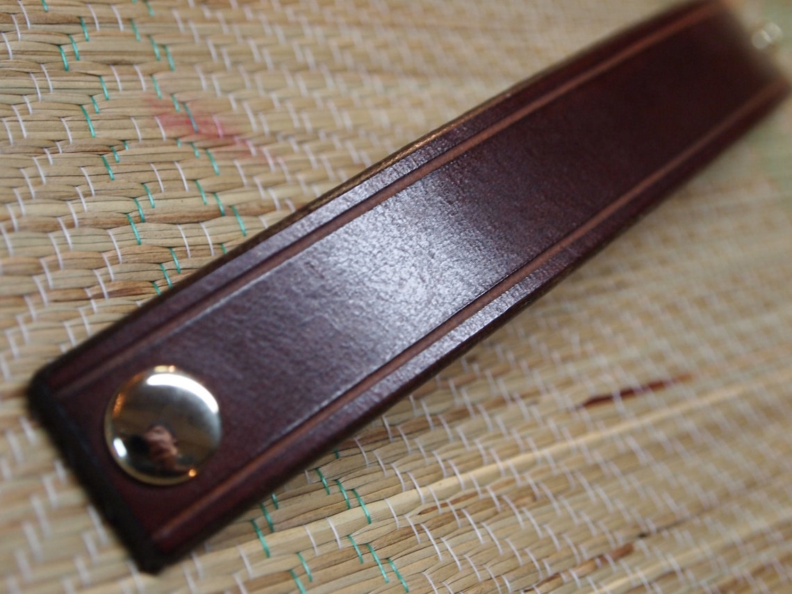 Brown Leather Bracelet : Snap Cuff American Bridle Leather. - Etsy