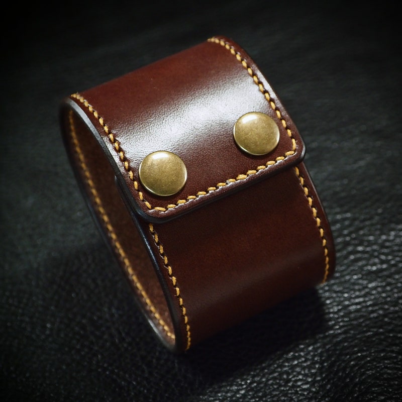 Leather Wristband - Etsy