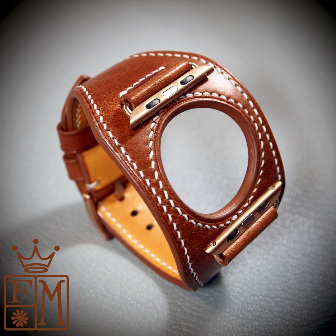 Handmade Whiskey Leather Apple Watch Band: Vegetable Tanned, New York ...