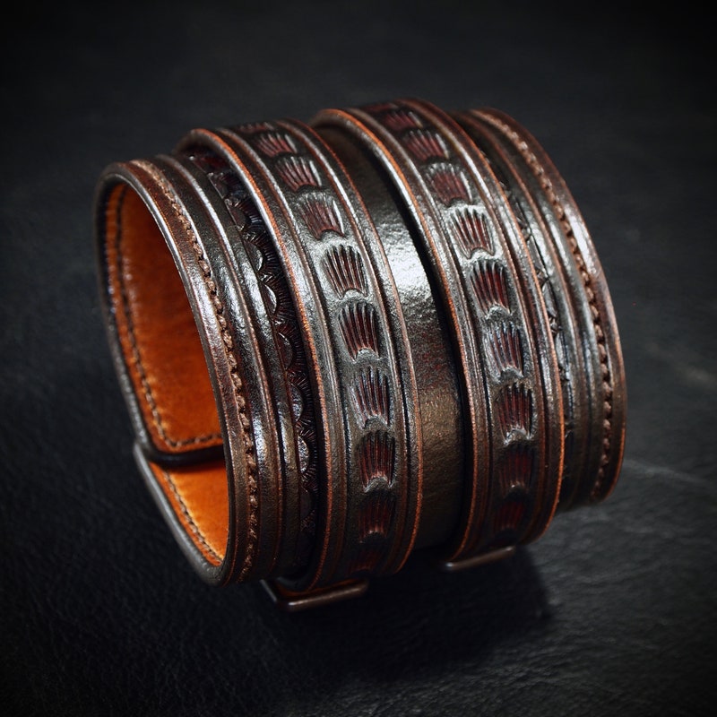 Leather Wrist Cuff - Etsy