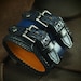 Black and Blue Leather Cuff Watch: Fully Laced Special // Wide, Slick ...