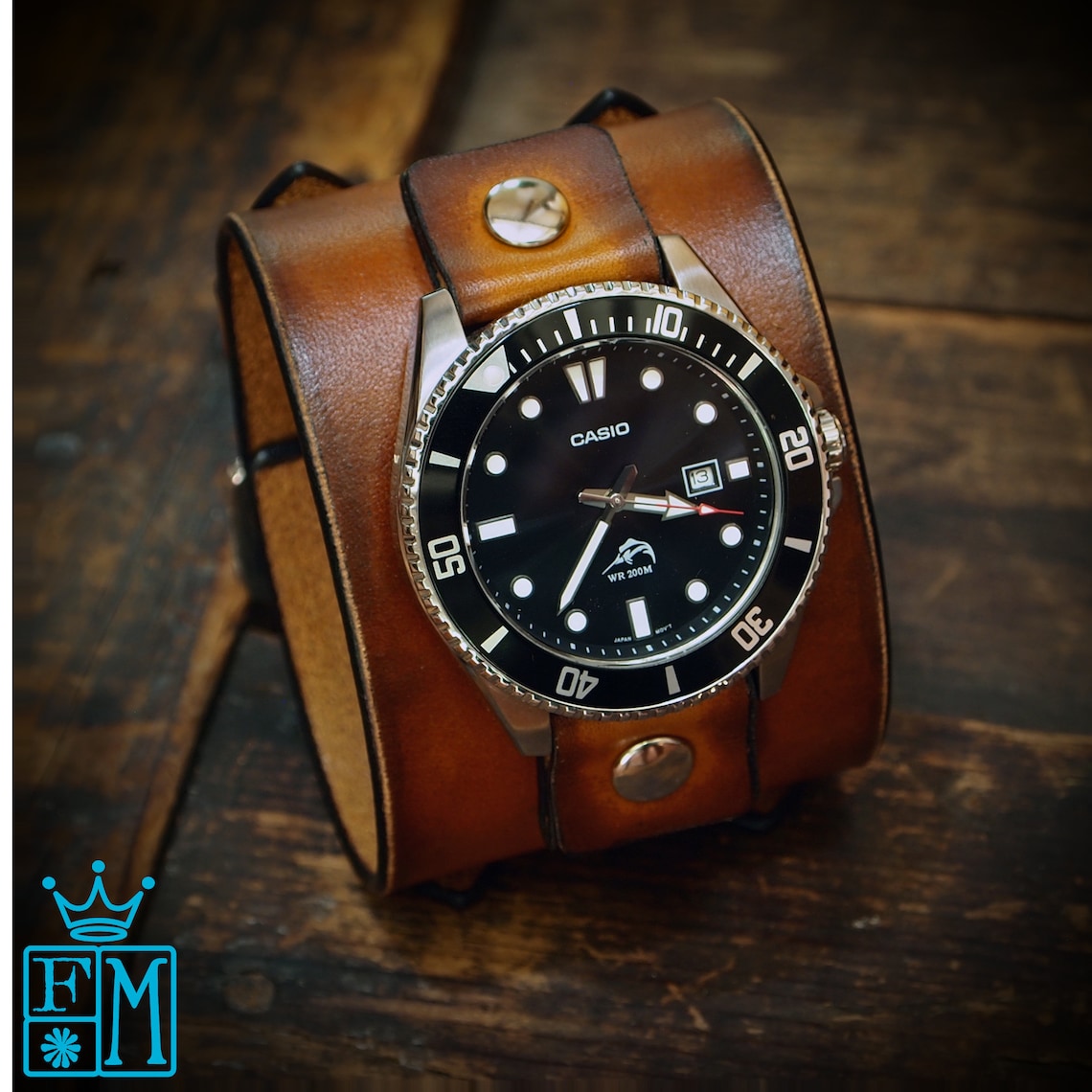 Men's Wrist Watch Leather Watch Leather Cuff Watch | Etsy