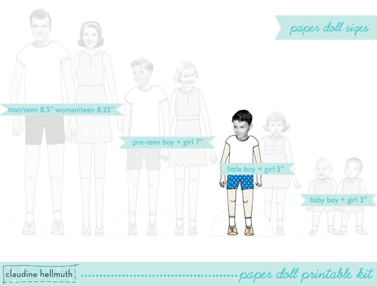 LITTLE BOY Paper Doll Set Easy for You to Customize With - Etsy