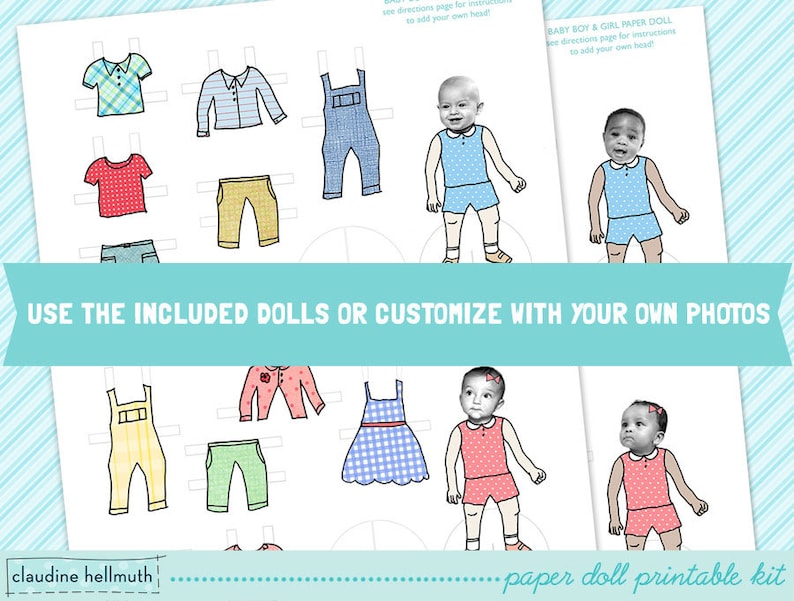 BABY Paper Doll Set Easy for You to Customize With Your Own - Etsy