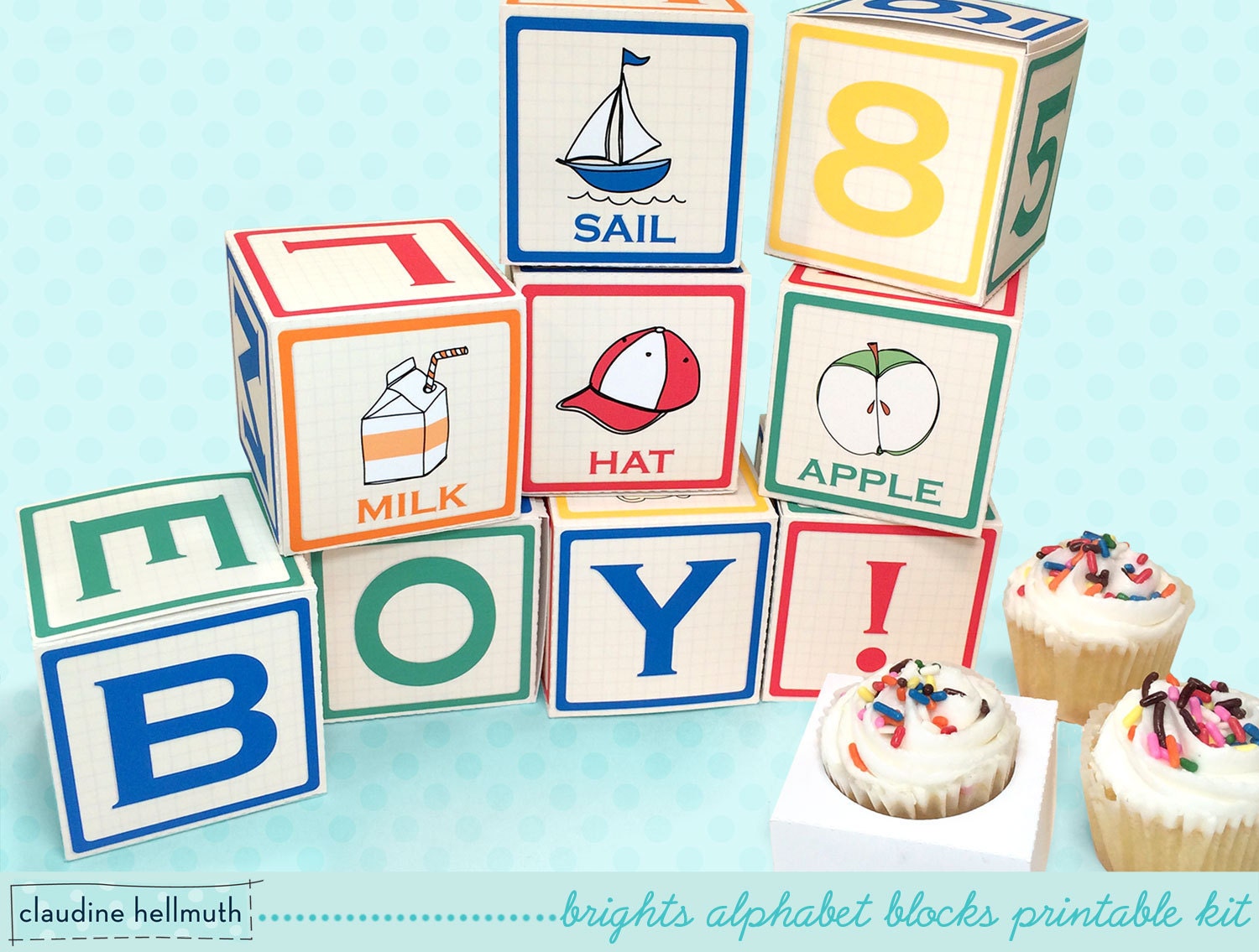 Alphabet Blocks Mini Cupcake Favor Boxes Teacher - Etsy