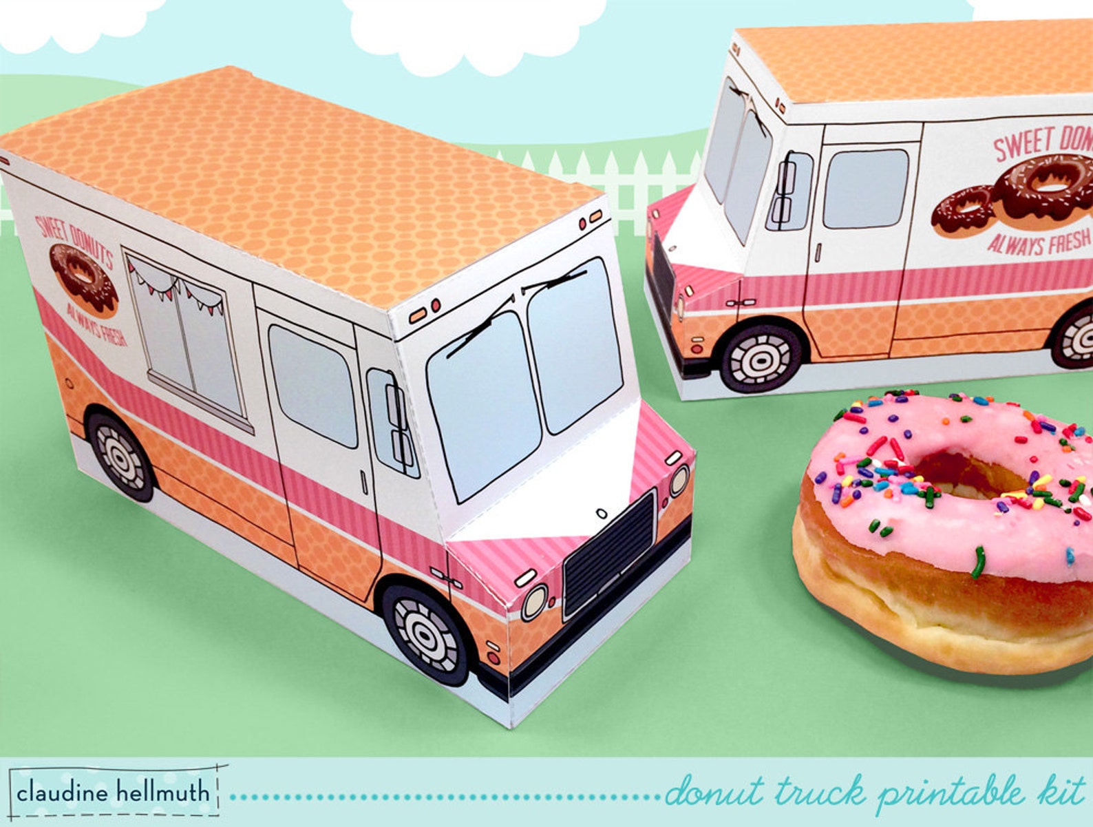 Donut Truck Box Holds Donuts Doughnut Holes Mini - Etsy