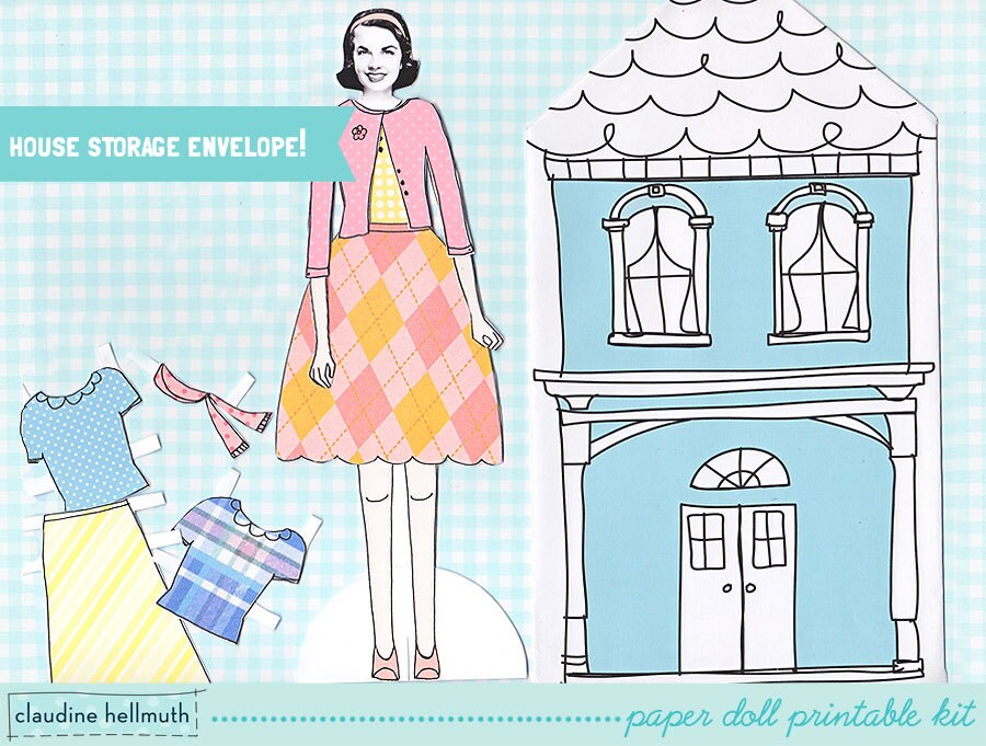 WOMAN paper doll set easy for you to customize with your own | Etsy