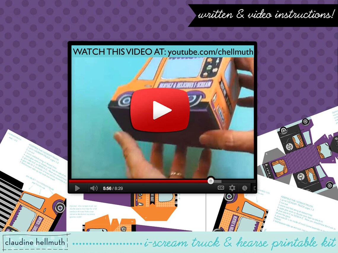 Halloween Candy Box I-scream Truck & Hearse Candy Favor - Etsy