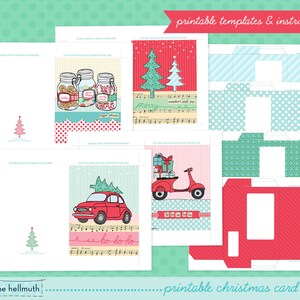 Christmas Card SET OF 4 Designs Printable Kit Holiday - Etsy