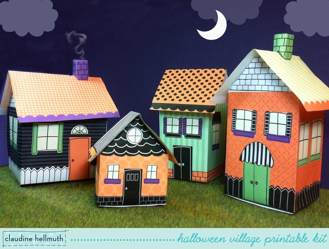 Halloween Village - Candy Boxes, Gift Card Box, Luminaries, Party Favor ...