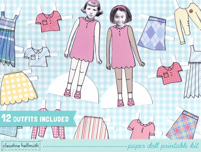 LITTLE GIRL Paper Doll Set Easy for You to Customize With - Etsy