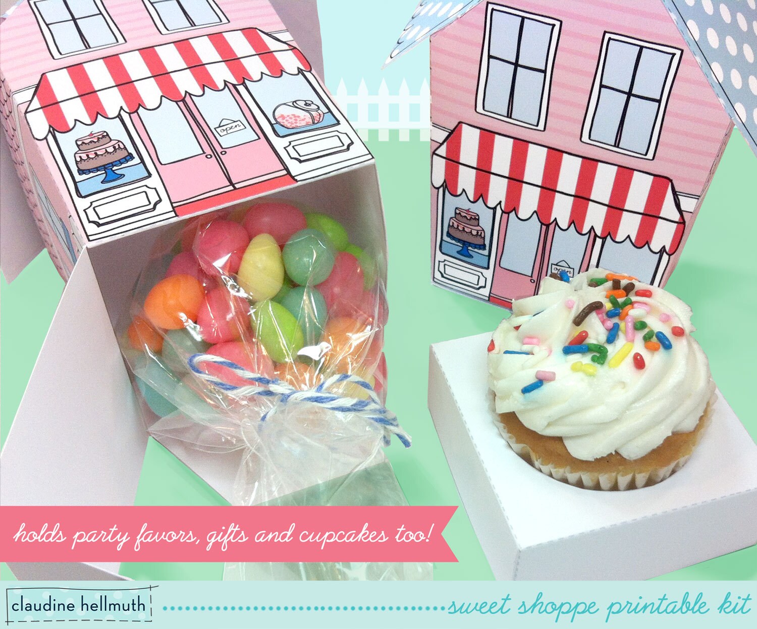Sweet Shoppe - Cupcake Holder, Favor Box, Party Centerpiece Printable ...