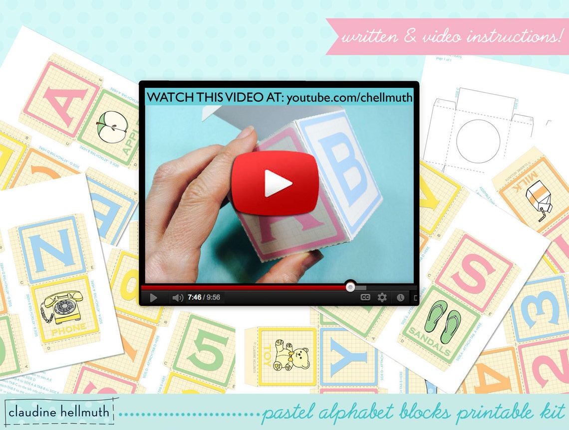 Pastel Alphabet Blocks Mini Cupcake Favor Boxes - Baby Shower, Back to ...