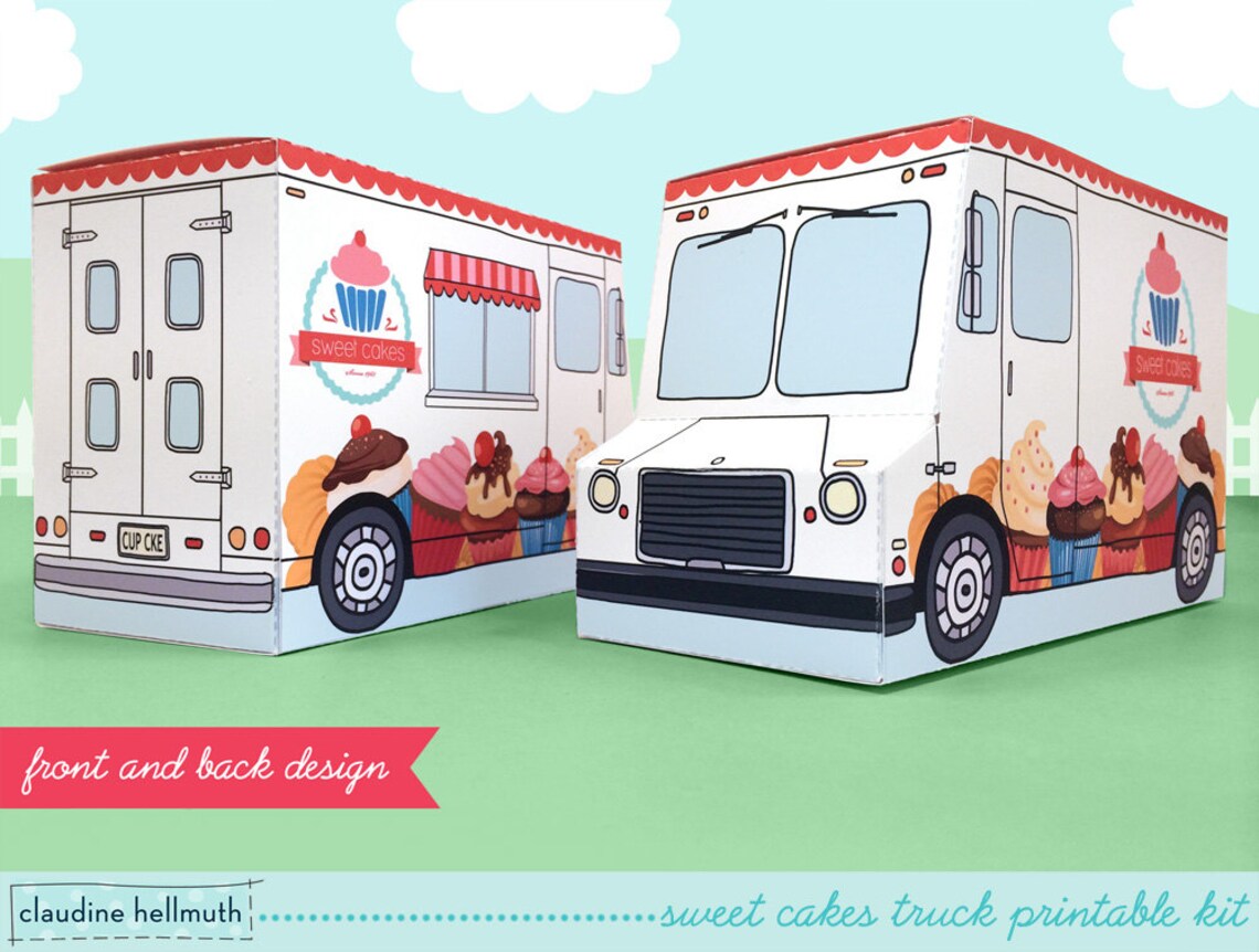 Sweet Cakes Truck Cupcake Box Holds Standard and Mini | Etsy