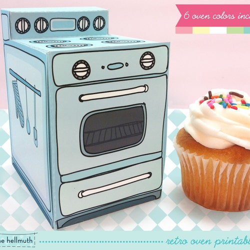 Retro Oven Cupcake Box Cookie Candy Treat and Party Favor - Etsy