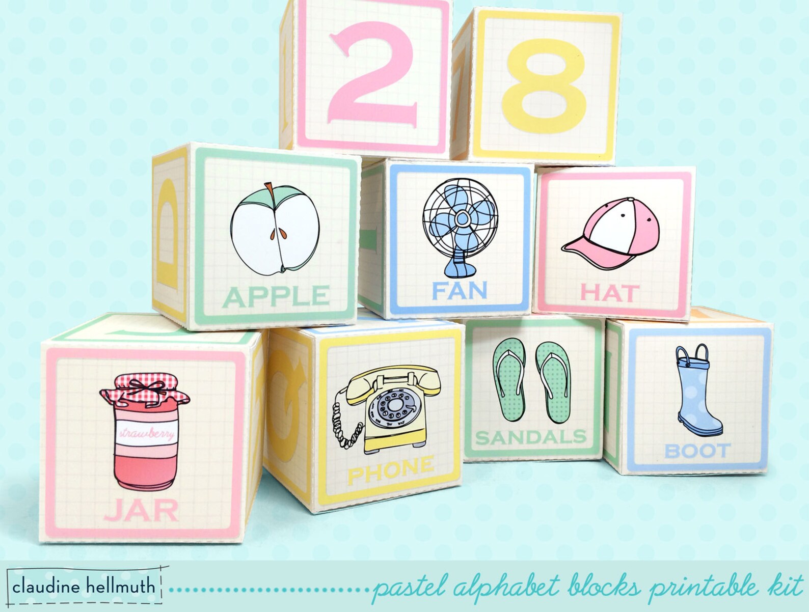 Pastel Alphabet Blocks Mini Cupcake Favor Boxes - Baby Shower, Back to ...