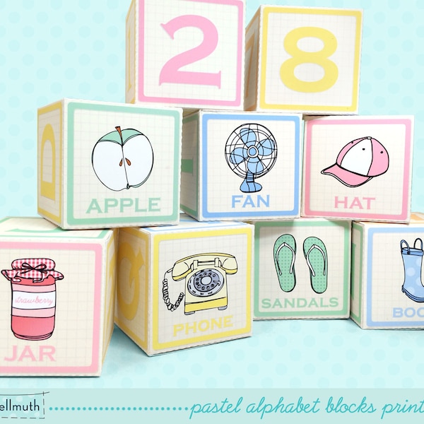 Pastel Baby Blocks - Etsy