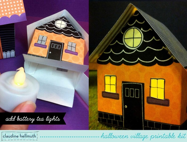 Halloween Village - Candy Boxes, Gift Card Box, Luminaries, Party Favor ...