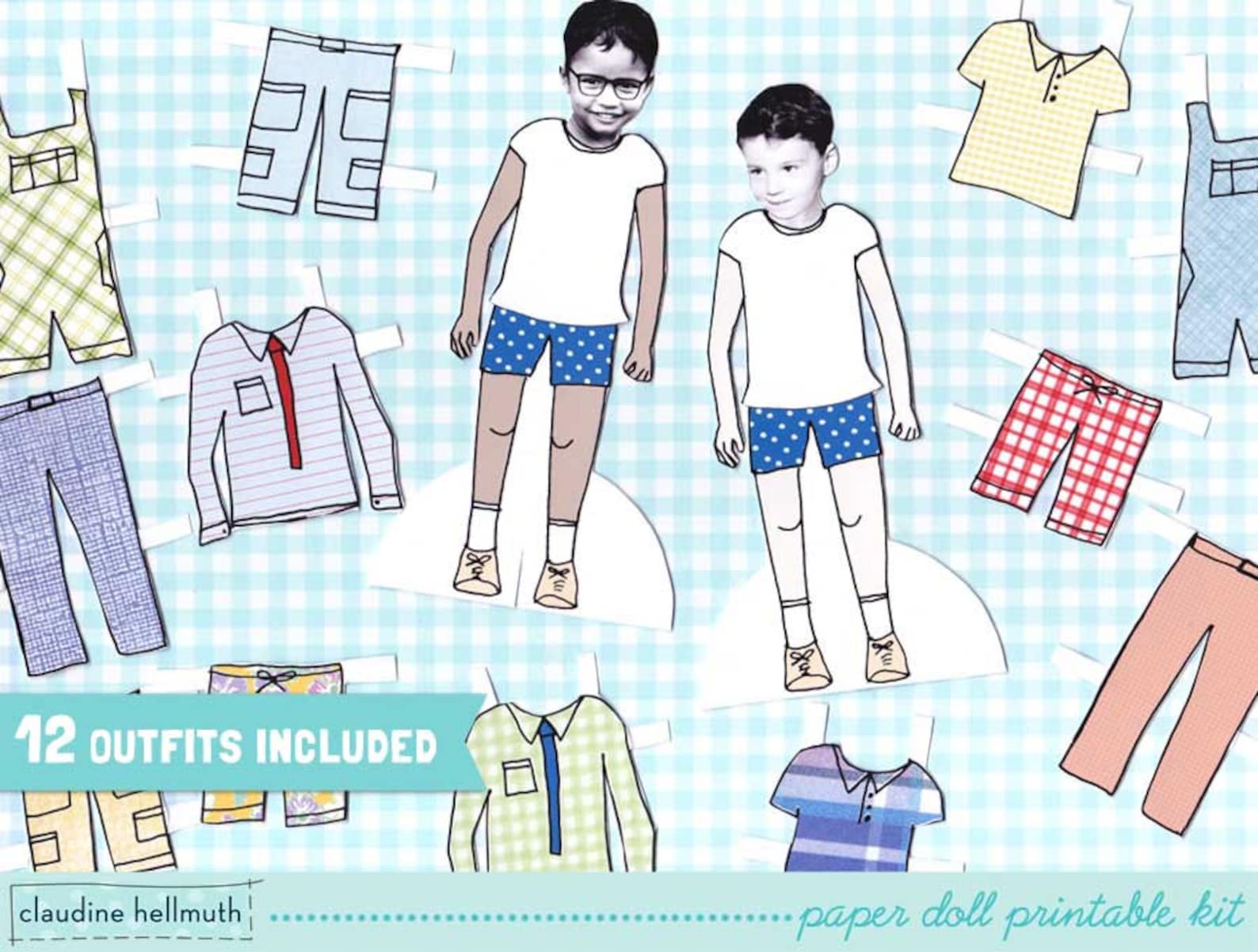 LITTLE BOY Paper Doll Set Easy for You to Customize With - Etsy