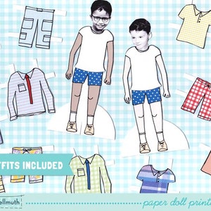 LITTLE BOY Paper Doll Set - Easy for You to Customize With Your Own ...
