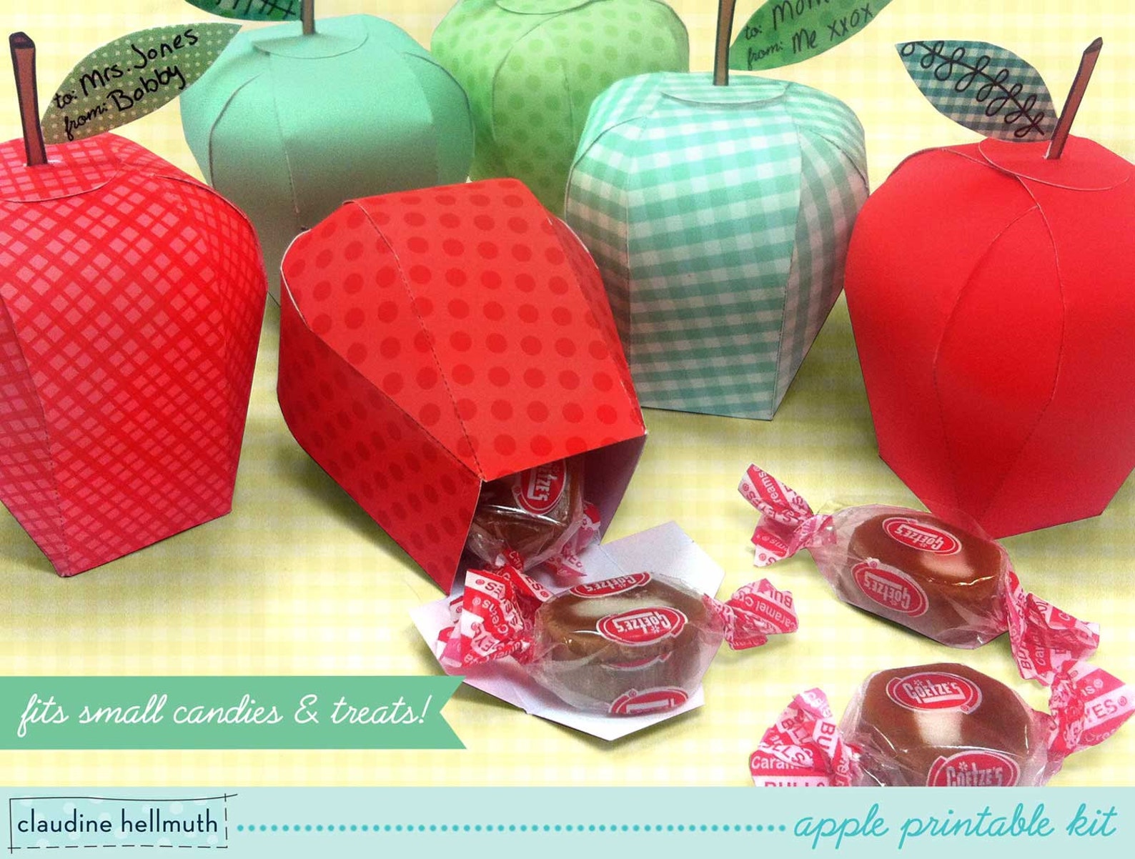 Apple Candy Box Kit - Party Favors, Teacher Gifts, Back to School, Rosh ...