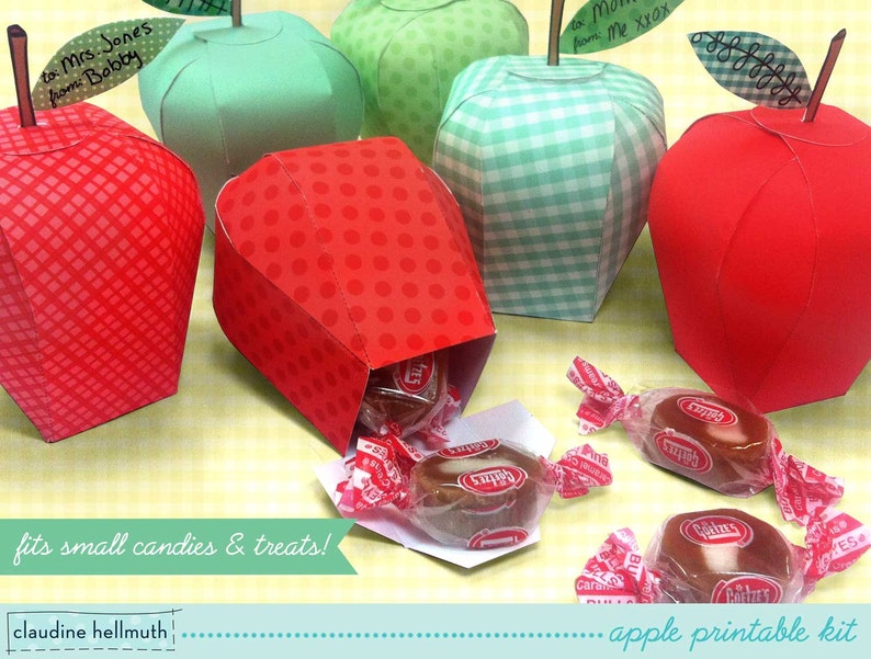 Apple Candy Box Kit - Party Favors, Teacher Gifts, Back to School, Rosh ...