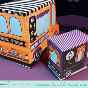 Halloween Candy Box I-scream Truck & Hearse - Candy Favor Boxes, Gift ...